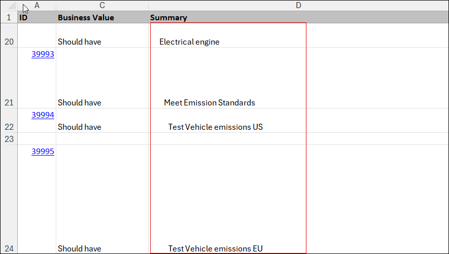 Exporting Hierarchy of Work Items to Excel using Custom Templates