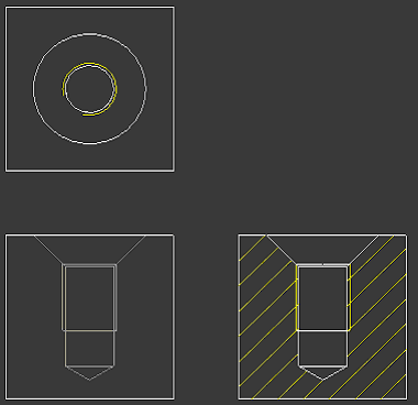 Showing Threads in the Top and Side Views in Drawings