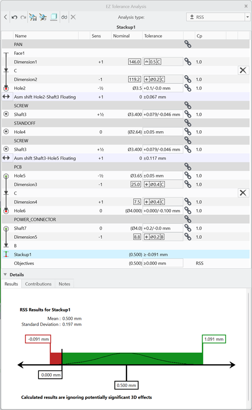Stackup Details Table