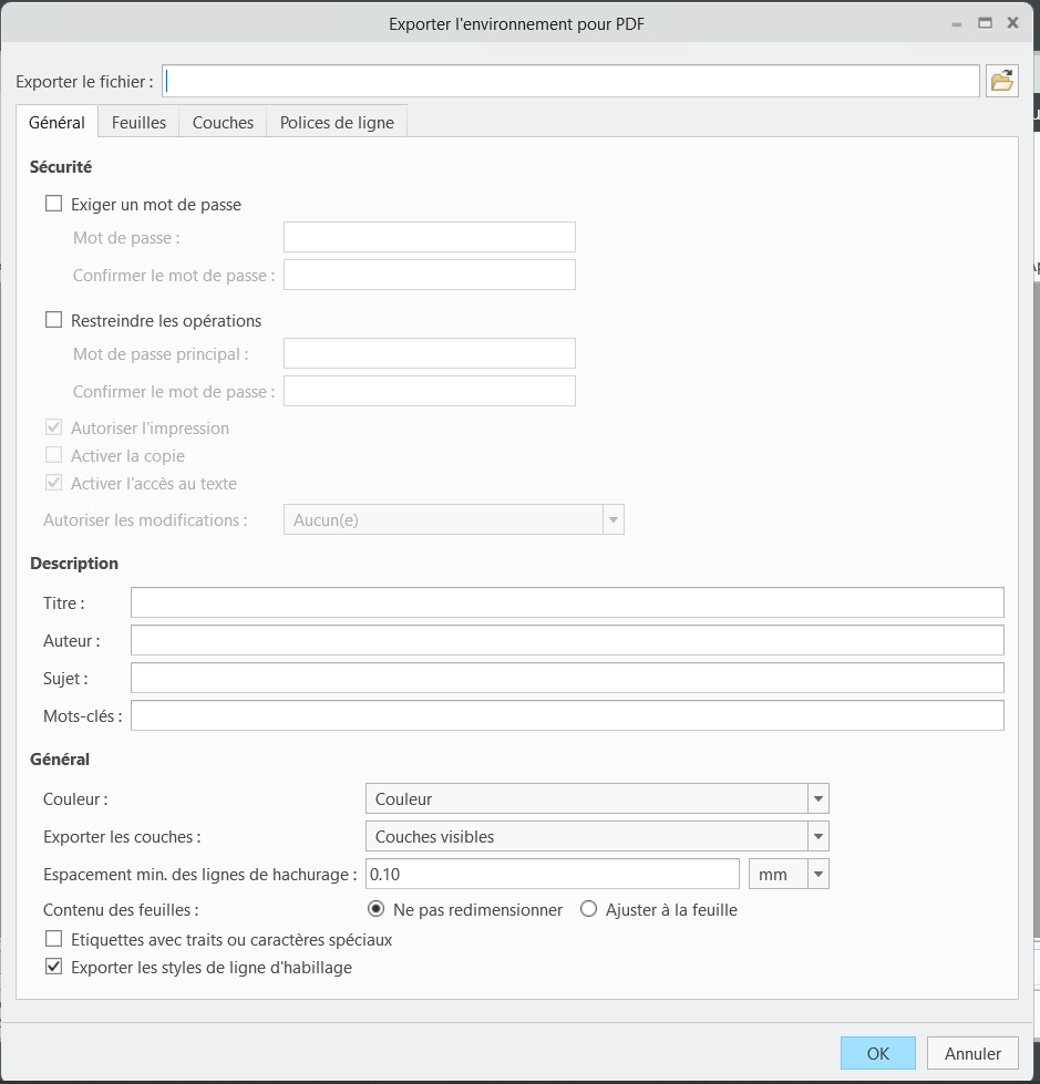 Exportation du style de ligne au format PDF