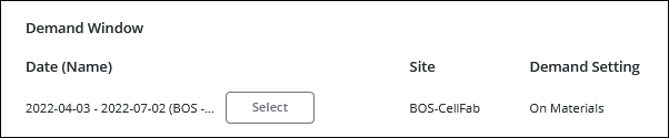 Selecting a Demand Window