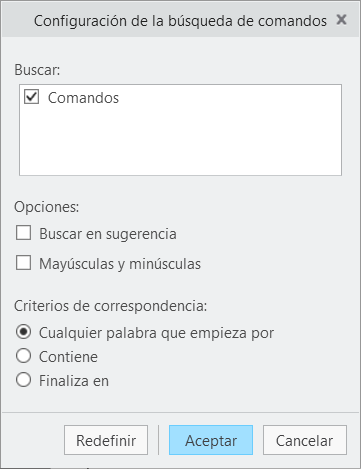 Para buscar y definir las opciones de búsqueda