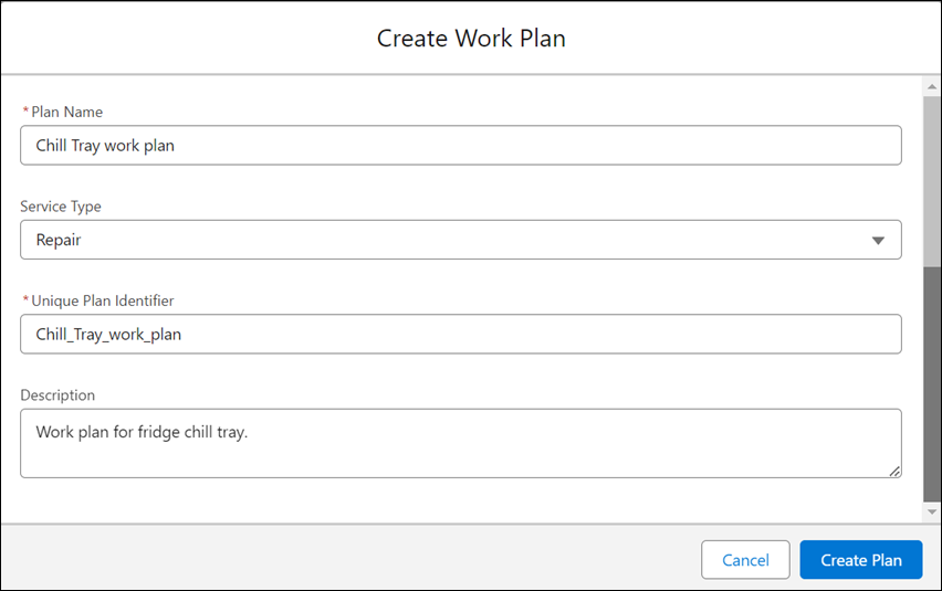 Creating Work Plan from Product