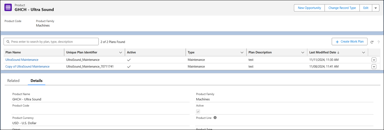 Creating Work Plan from Product