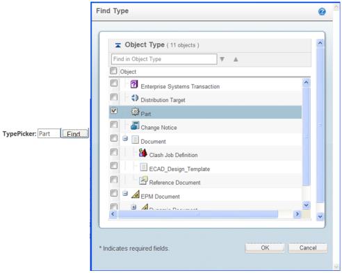 Configuring a Type Picker