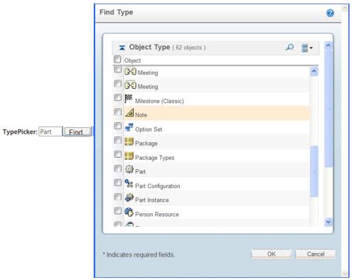 Configuring a Type Picker